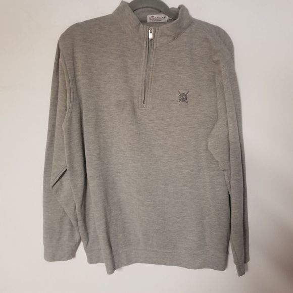 Peter Millar | Shirts | Gray Sweater Pit To Pit Cotton Model Blend Long ...